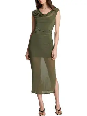 KENNETH COLE COLLECTION Sleeveless Cowl Neck Dress - Breen