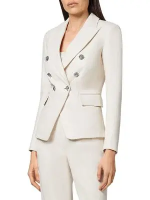 Philipp Plein Leather Blazer Iconic Plein - Cream