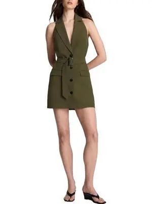 KENNETH COLE COLLECTION Belted Halter Dress - Breen