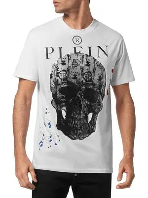 Philipp Plein T-shirt Round Neck - White/black