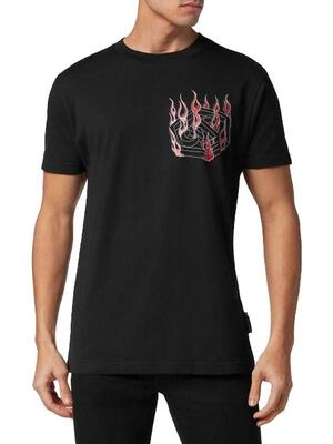 Philipp Plein T-shirt Round Neck Ss Hexagon - Black