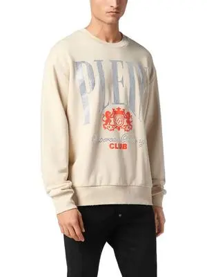 Philipp Plein Sweatshirt Round Neck Ls Racing Club - Beige