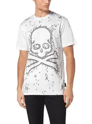 Philipp Plein T-shirt Round Neck Skull&bones - White
