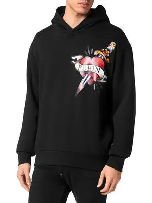 Philipp Plein Hoodie Sweatshirt Love Men Black