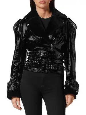 Philipp Plein Leather Jacket - Black