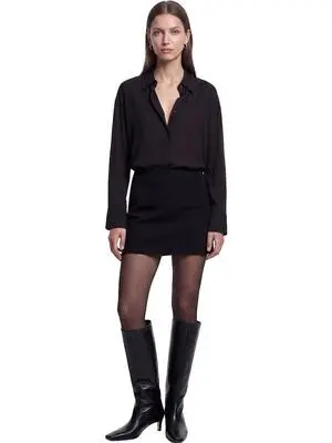 Koton Long Sleeve Pointed Collar Shirt - Anthracite