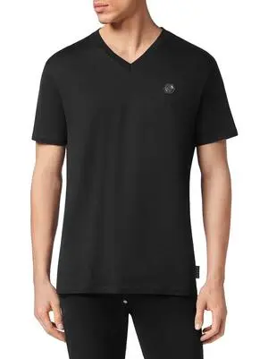 Philipp Plein T-shirt V-neck Ss Gothic Plein - Black