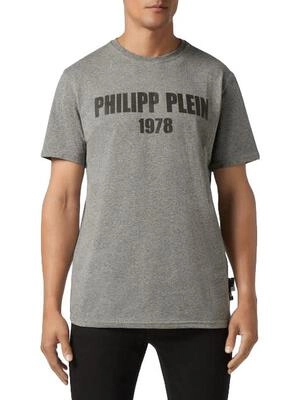 Philipp Plein T-shirt Round Neck Ss Pp1978 Men Grey