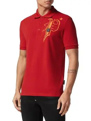 Philipp Plein Polo Shirt Skull&bones - Red
