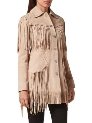 Philipp Plein Leather Jacket Gothic Plein - Beige