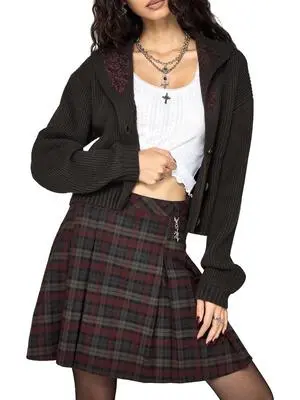 DISTURBIA Margaux Collar Cardigan - Grey