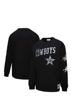 Mitchell & Ness Dallas Cowboys Training Camp Vintage Logos Long Sleeve T-shirt - Black