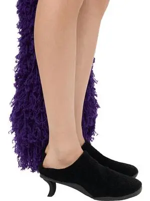 Loewe Dive Mule In Shearling - Black