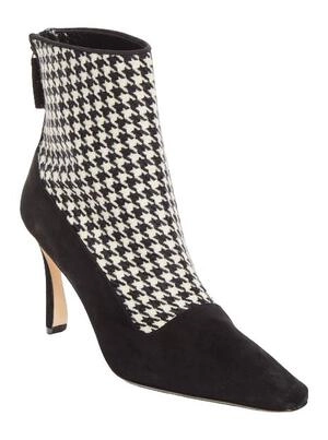 Manolo Blahnik Gosta Leather Ankle Boot - Black/ivory