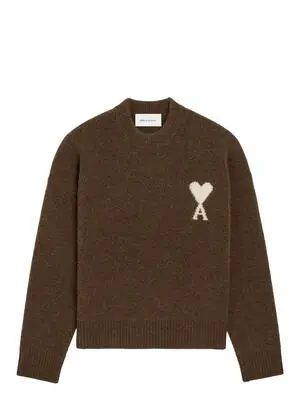 AMI Paris De Coeur Wool Crewneck Sweater - Multicolor