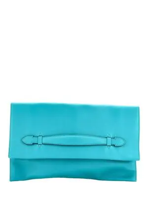 Hermès Pliplat Clutch Evercolor Blue