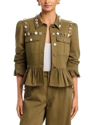 Cinq À Sept Delanie Mixed Buttons Jacket - Dark Olive