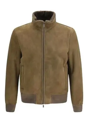 SALVATORE SANTORO Suede High-neck Jacket