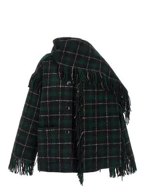 TOTEME Jacket With Integrated Scarf Green