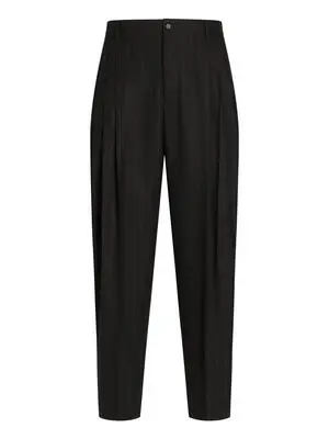 Dolce & Gabbana Pinstripe Virgin Wool Trousers - Multicolor