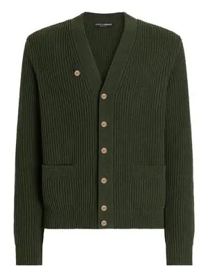 Dolce & Gabbana English Rib Knit Cardigan - Green