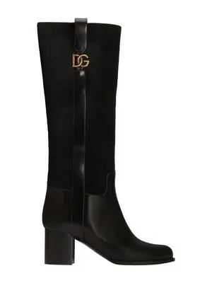 Dolce & Gabbana Suede Riding Boots - Black