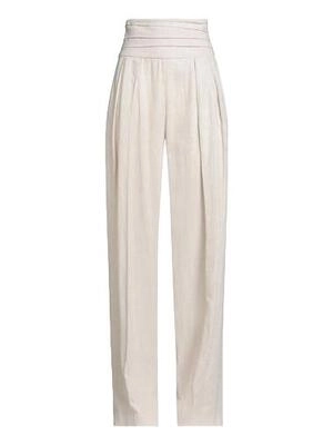 GAELLE PARIS Pants Size Linen, Viscose - Beige