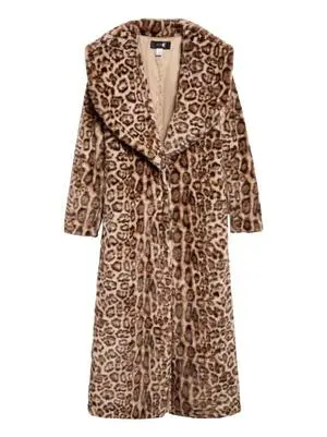 KIM SHUI Ashlyn Oversized Faux Fur Coat - Leopard
