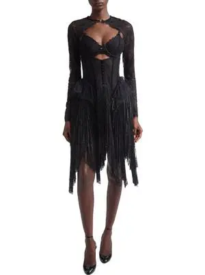 Zimmermann Valiant Lace Lingerie Minidress - Black