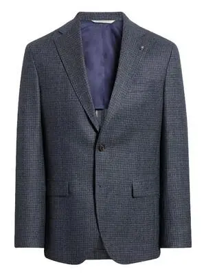 JACK VICTOR Midland Tonal Check Wool Sportcoat - Blue