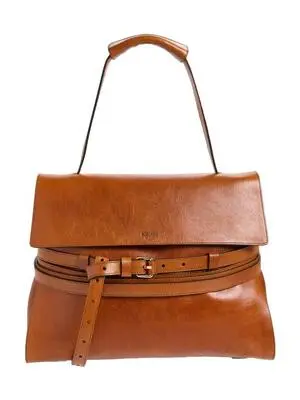 Moschino Medium Tie Me Leather Shoulder Bag - Hide