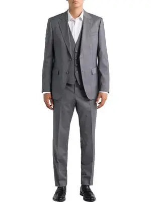 BOSS Huge Three-piece Virgin Wool Suit - Open Grey