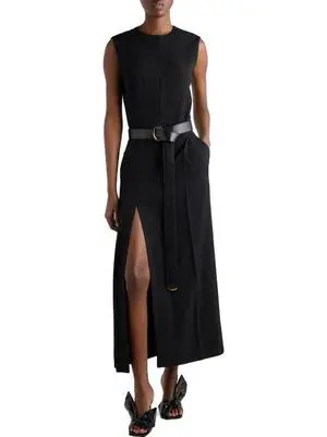 Givenchy Pinched Sleeveless Midi Dress - Black