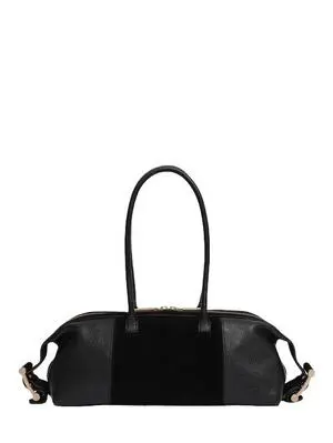 KENNETH COLE Bowery Leather Bowling Bag - Black