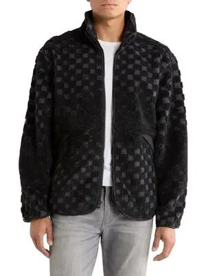 VANS Nights Check High Pile Zip Front Jacket Black
