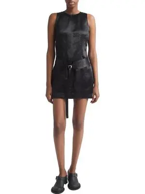 Eckhaus Latta Artemis Satin Minidress - Onyx
