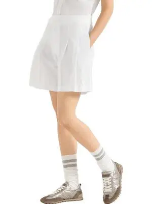 Brunello Cucinelli Stretch Cotton Piqué Active Shorts With Logo - White