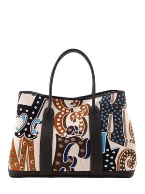 Hermès Electrique Garden Party Tote Printed Toile And Leather 36 - Brown