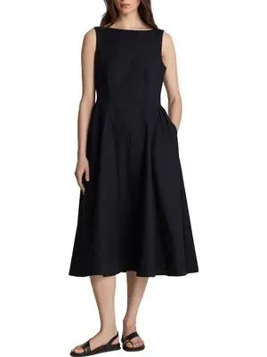 KENNETH COLE COLLECTION Bateau Neck Sleeveless Midi Dress