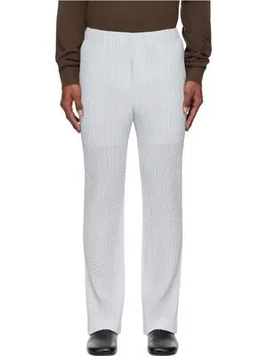 Issey Miyake Elastic Waist Casual Pants - Light Gray
