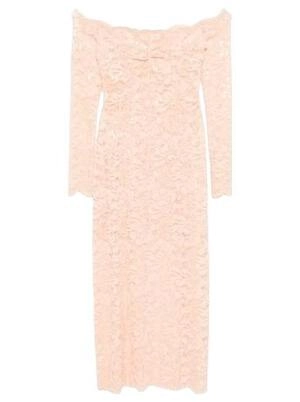 Rabanne Floral-lace Long-sleeve Midi Dress - No