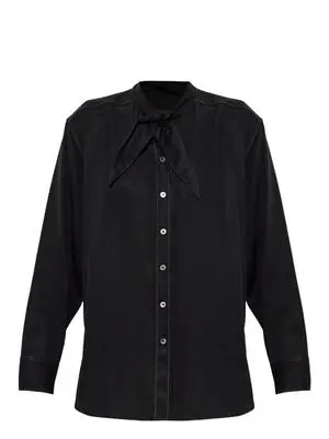 Paul Smith Tie-neck Oversized Shirt - Black