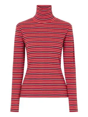 Dries Van Noten Ribbed Cotton Turtleneck T-shirt - Red