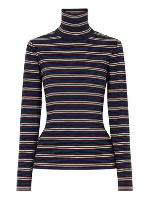 Dries Van Noten Long-sleeve High-neck Knit Top - Multicolor