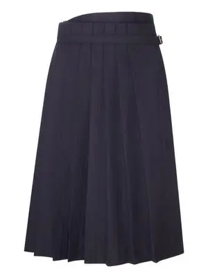 Dries Van Noten Pleated Skirt - Navy