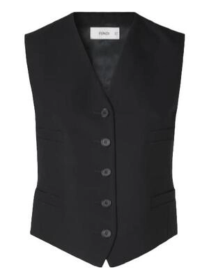 FENDI Black Cady Gilet