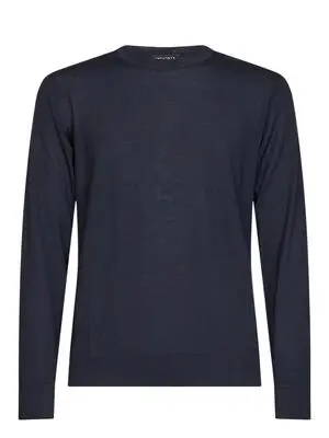 Zegna Ribbed Crewneck Knitted Sweater - Black