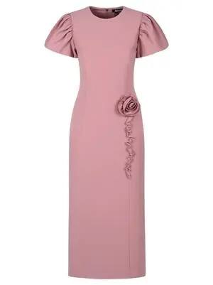 ROTATE BY BIRGER CHRISTENSEN ROTATE Puff-Sleeve Floral-Detail Dress