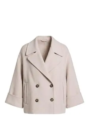 Peserico Cropped Double-breasted Coat - Beige