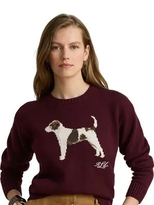 Ralph Lauren Intarsia-knit Cotton Sweater - Dark Garnet Multi